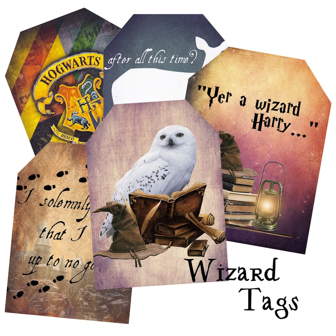 Wizard Printable Junk Journal Tags Digital Download | Ephemera ...