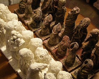 Weird Horror Chess Set in Hues of Mottled Flesh and Ivory - Etsy