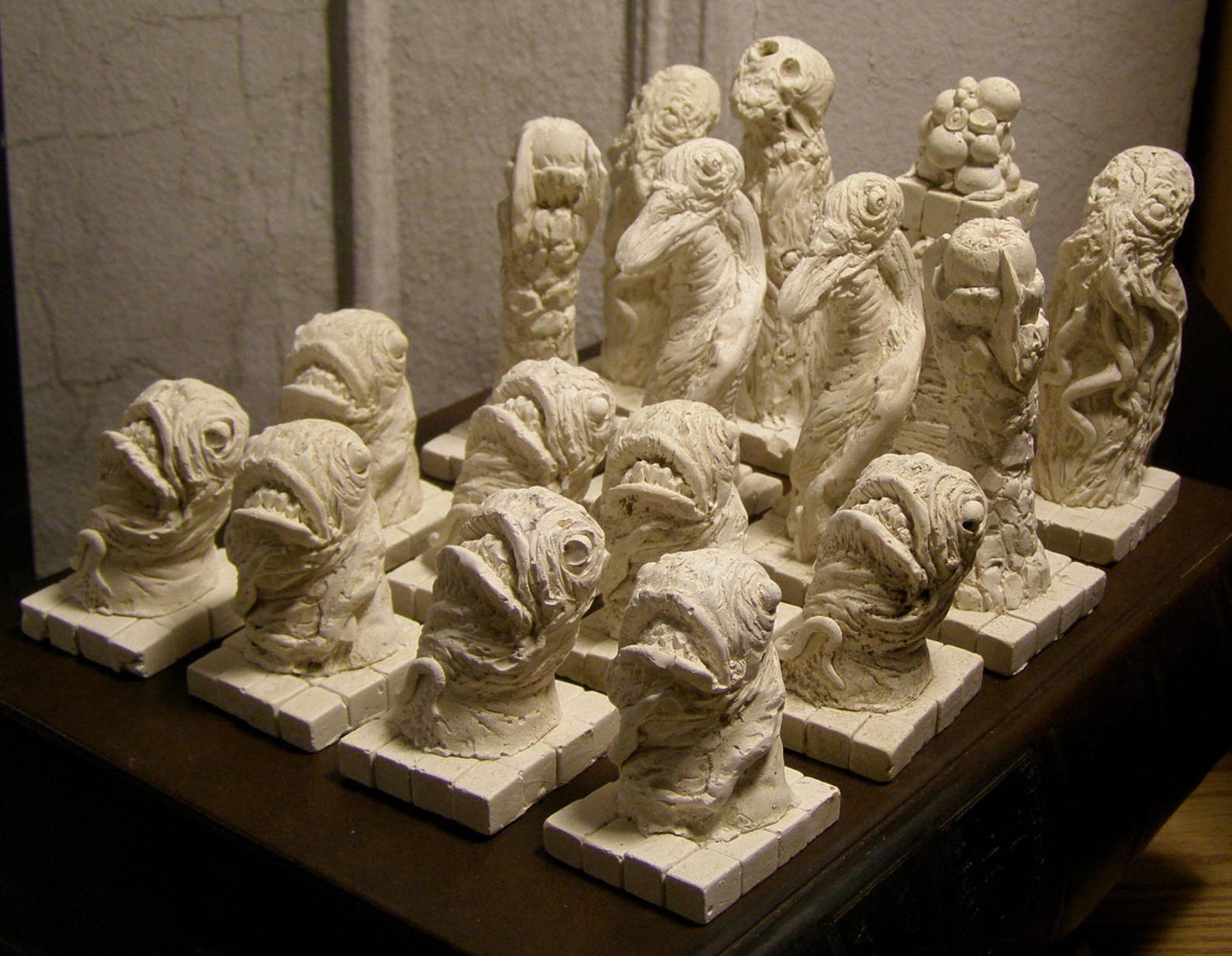 Weird Horror Chess Set in Hues of Mottled Flesh and Ivory - Etsy