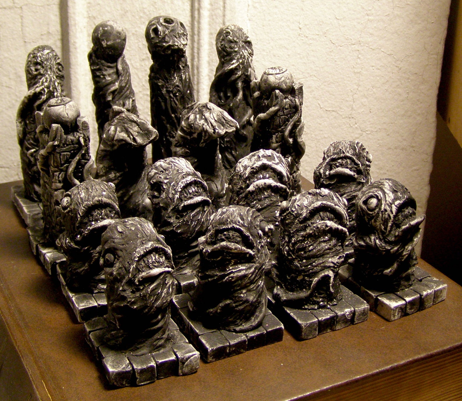 Weird Horror Chess Set in Hues of Char and Blood | Etsy