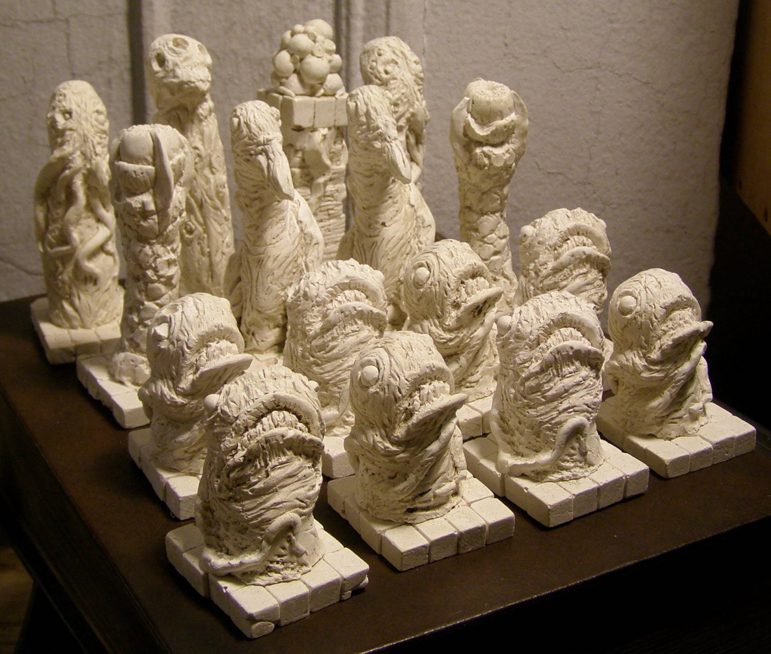Weird Horror Chess Set in Hues of Mottled Flesh and Ivory - Etsy