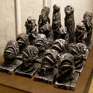 Weird Horror Chess Set in Hues of Char and Blood - Etsy