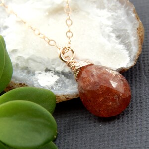 Sunstone Necklace, Sunstone Jewelry,gold Filled Necklace, Wire Wrapped ...