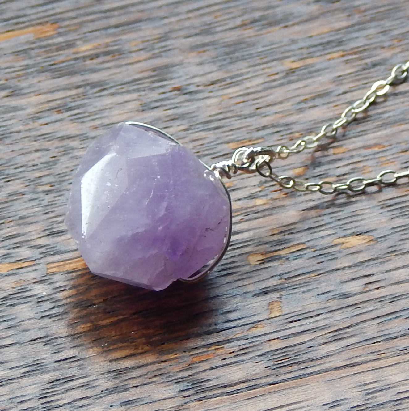 Raw Amethyst Necklace Amethyst Necklace Purple Amethyst | Etsy
