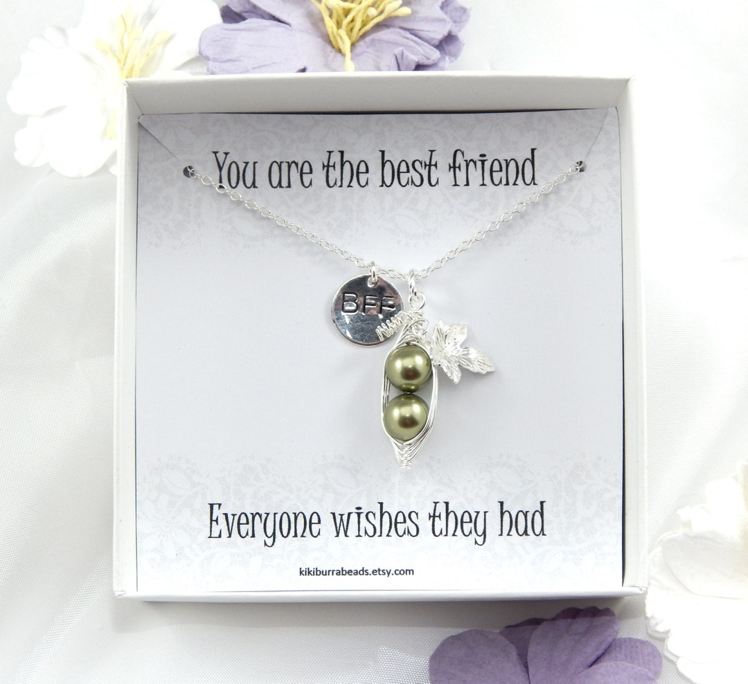 Peas in a Pod, Two Peas in a Pod, Peapod Necklace, Silver Friendship ...