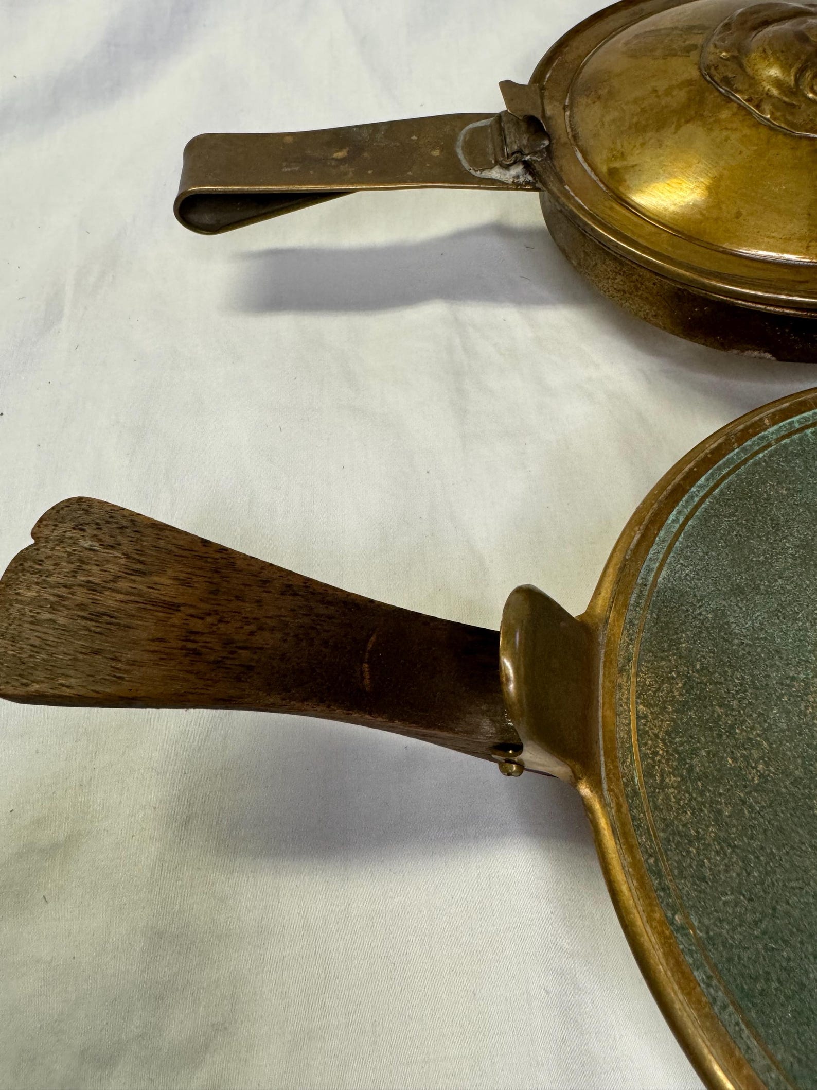 Set of 2 Vintage Brass Bed Warmers / Silent Butler Pans With Lids - Etsy