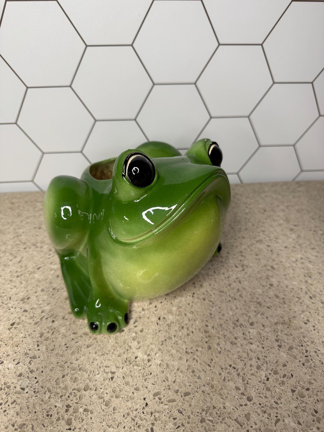 Arnel’s 1978 Vintage Green Ceramic Frog Planter / Vintage Green Toad ...