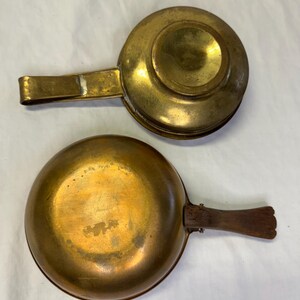 Set of 2 Vintage Brass Bed Warmers / Silent Butler Pans With Lids - Etsy