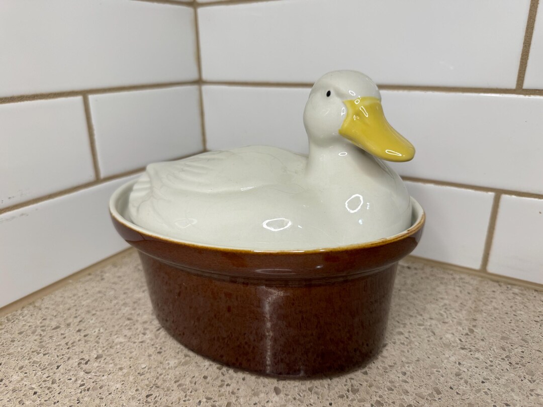 Vintage Ceramic Carbone Duck Casserole Dish / Hall Pottery Baking Dish ...