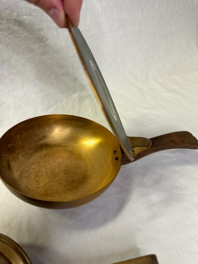 Set of 2 Vintage Brass Bed Warmers / Silent Butler Pans With Lids - Etsy
