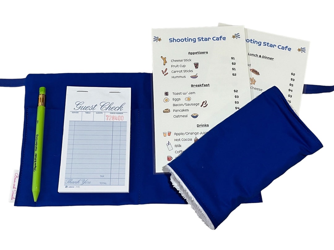 Children's Waitress/waiter Apron Set - Royal Blue Solid - Pretend Play ...