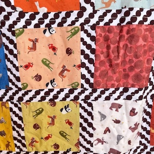 Jungle Themed Patchwork Baby Quilt Blanket With Minky Back and a Soft Chenille Border 34 X 40 - Etsy