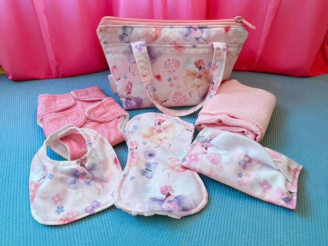 Flower Fairies Baby Doll Diaper Bag Set in Pink: Includes Doll Diapers ...