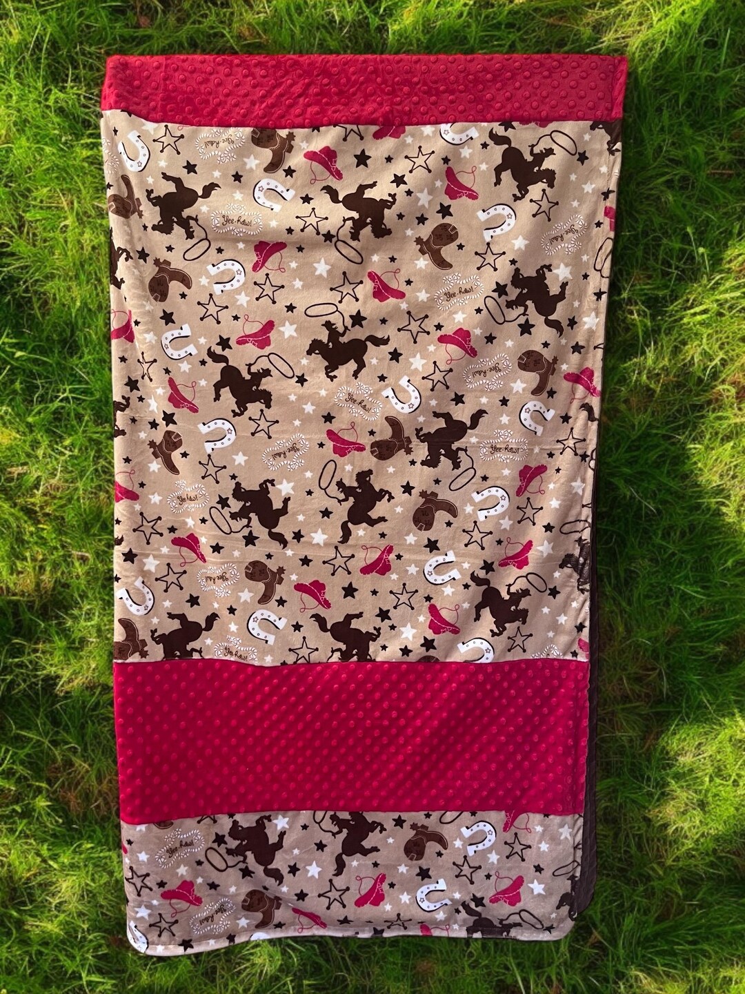 Cowboy Minky Blanket (60" X 66") - Western Buckaroo Fabric - Etsy