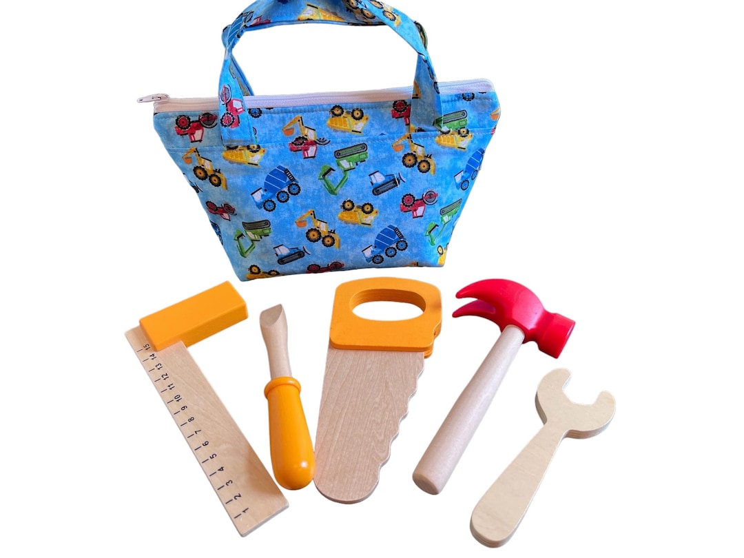 Construction Theme Child Tool Bag With Optional Wooden Tools ...