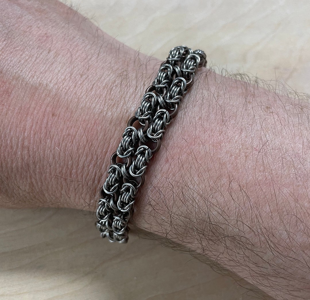 Stainless Steel and Copper Chainmail Bracelet - Etsy