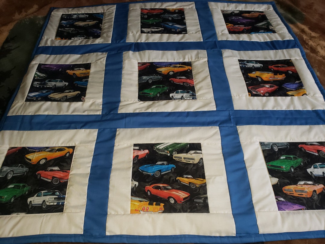 Classic Muscle Cars Baby Quilt (in Color) - Etsy