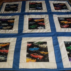 Classic Muscle Cars Baby Quilt in Color - Etsy
