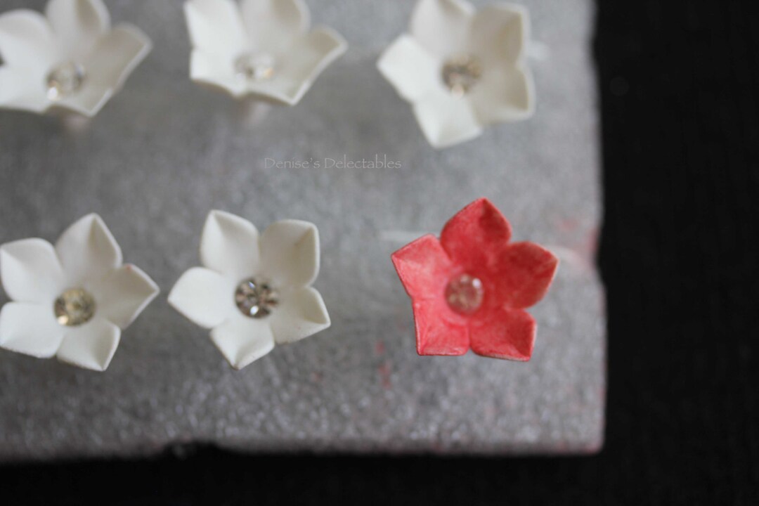 Jeweled Jasmine Flowers - Gum Paste Wedding Cake Decoration - Etsy