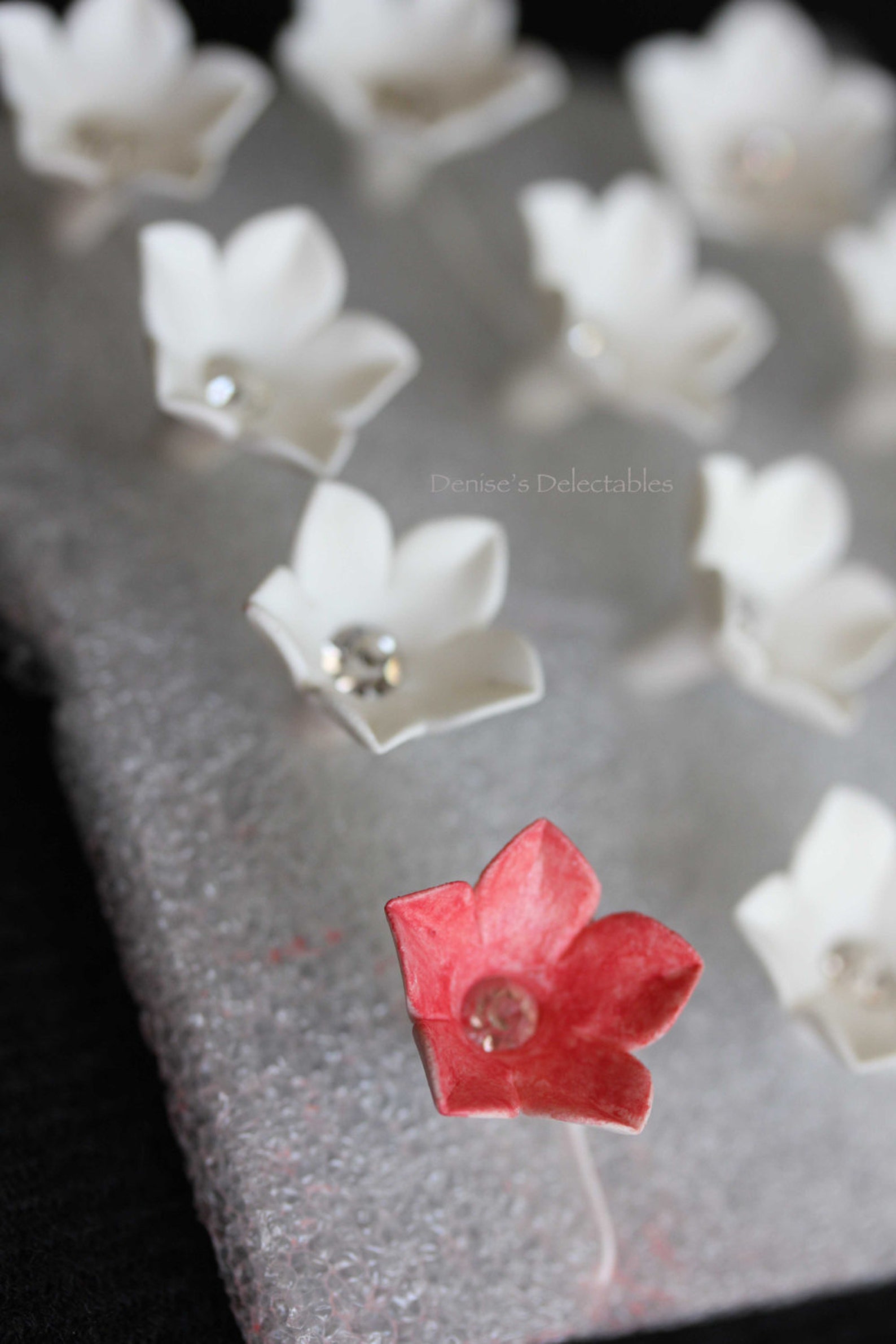 Jeweled Jasmine Flowers - Gum Paste Wedding Cake Decoration - Etsy