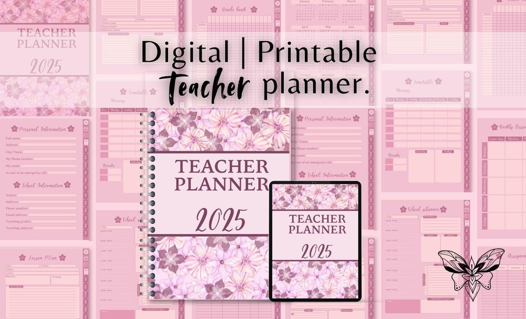Digital and Printable Teacher Planner 2025, Editable on CANVA for ...