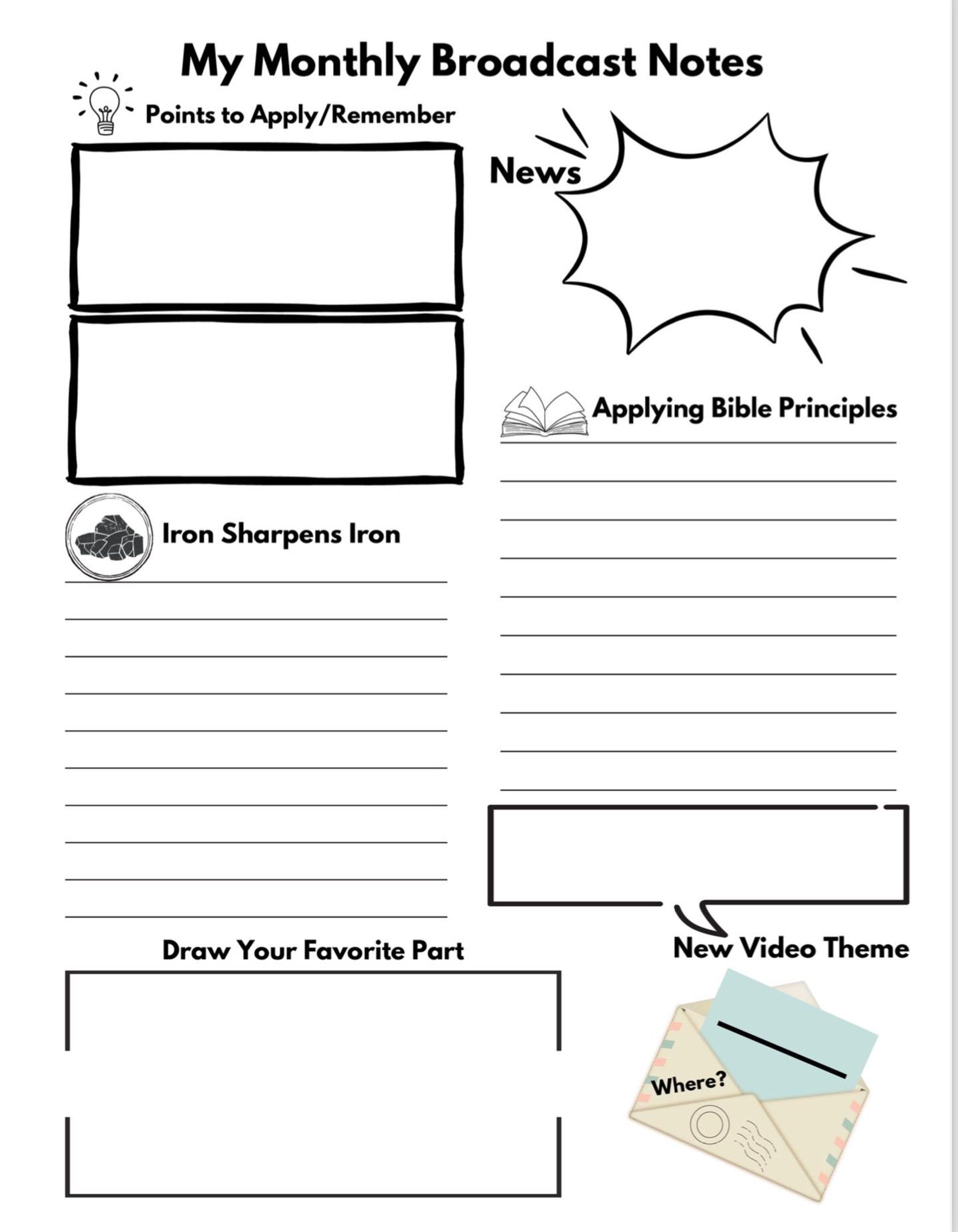 JW Family Broadcast Notes (3 Different Printables) - Etsy