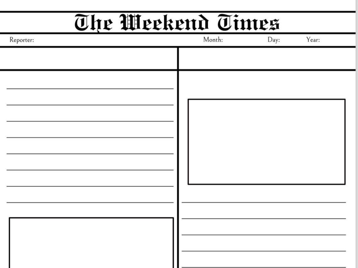 Newspaper (printable) Creative Writing Practice Page - Etsy