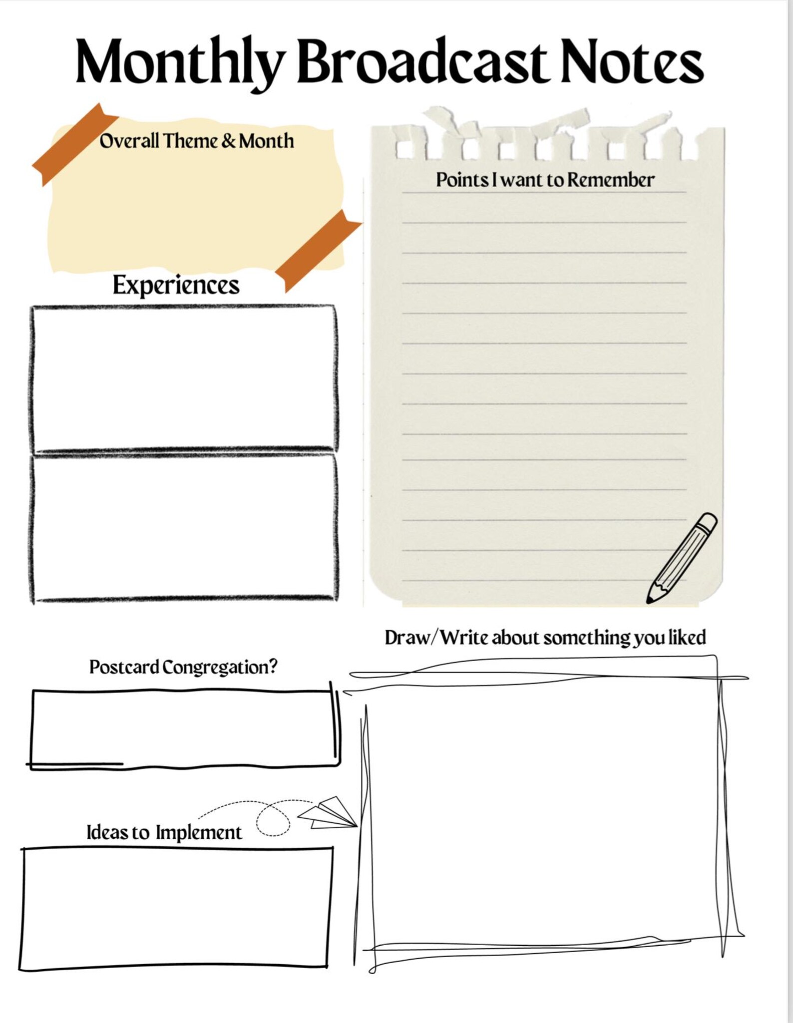 JW Family Broadcast Notes (3 Different Printables) - Etsy