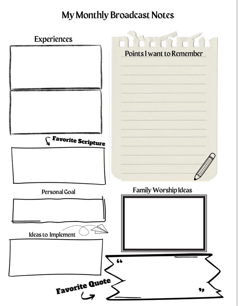 JW Family Broadcast Notes (3 Different Printables) - Etsy