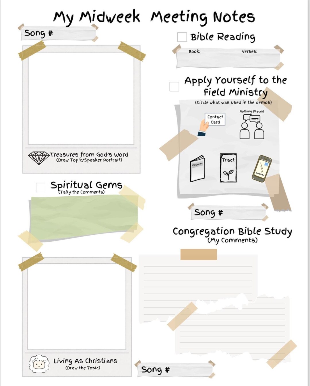 JW Midweek Meeting Notes - Etsy