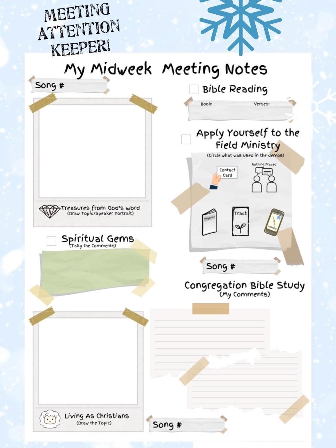 JW Midweek Meeting Notes - Etsy
