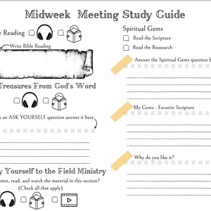 JW Midweek Meeting Study Guide - Etsy
