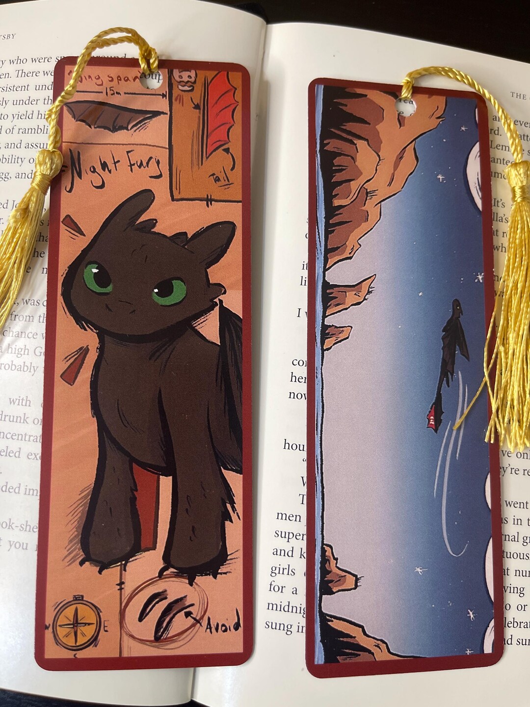 HTTYD Toothless Bookmark, Tassel ‘how to Train Your Dragon’ Bookmark ...