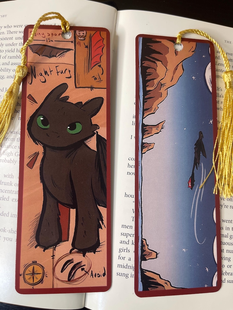 HTTYD Toothless Bookmark, Tassel ‘how to Train Your Dragon’ Bookmark ...