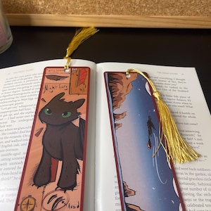 HTTYD Toothless Bookmark, Tassel ‘how to Train Your Dragon’ Bookmark ...