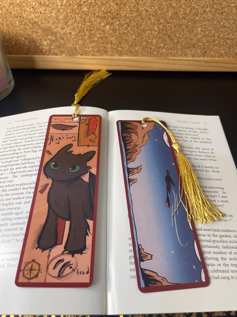 HTTYD Toothless Bookmark, Tassel ‘how to Train Your Dragon’ Bookmark ...