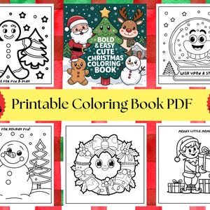 Bold, Easy Cute Christmas Coloring Activity, Easy Christmas Kids ...