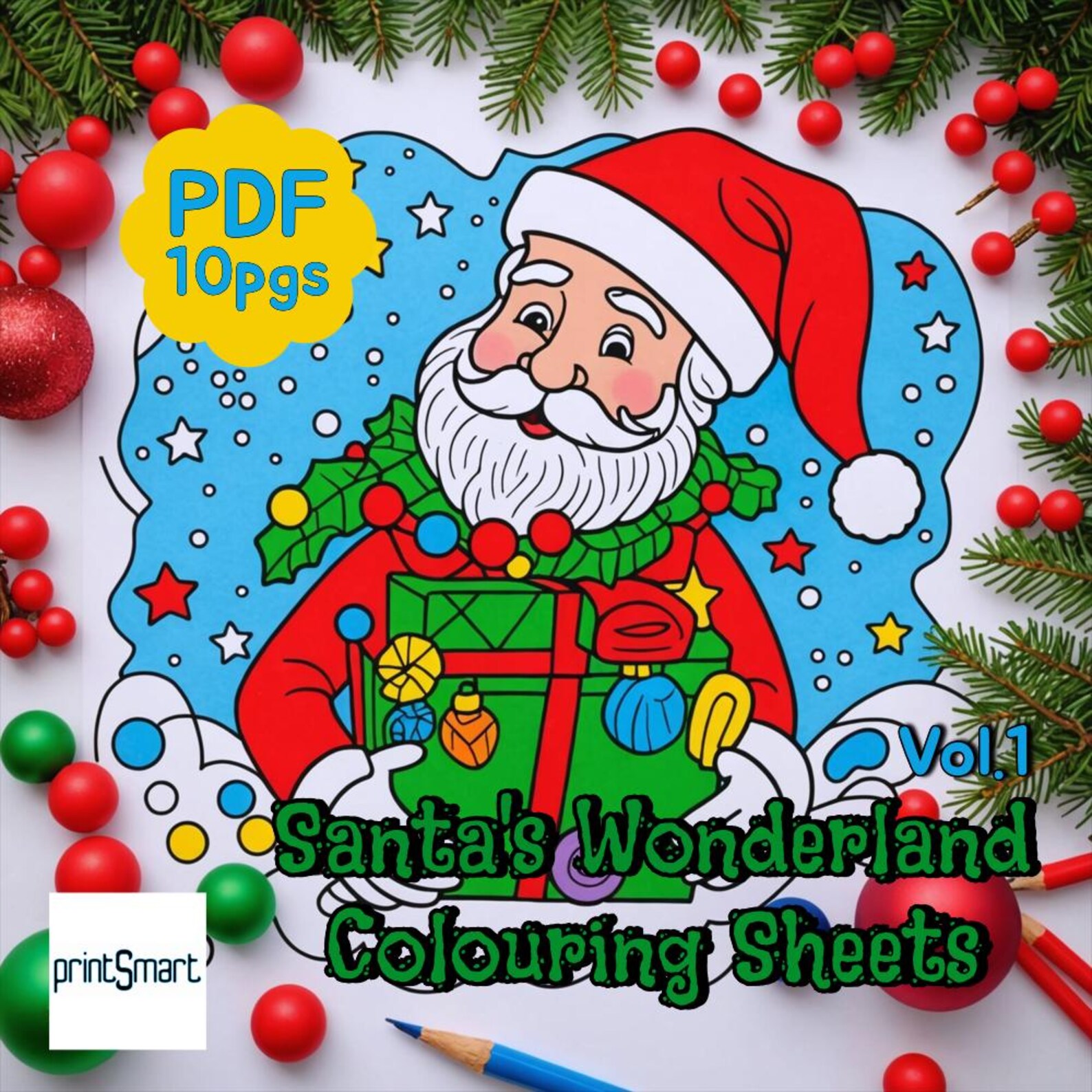 Winter Wonderland Christmas Coloring Pages, Digital Download, 10 ...