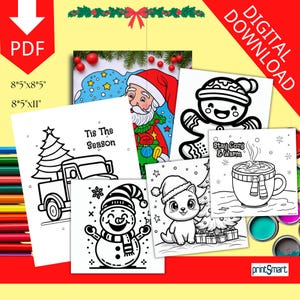 Winter Wonderland Christmas Coloring Pages, Digital Download, 10 ...