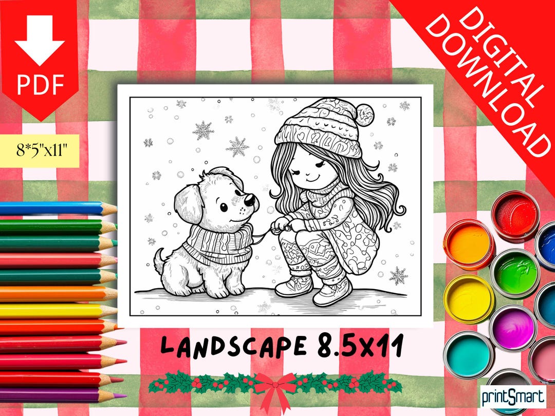 Easy Christmas Landscape Coloring, Christmas Colouring Sheets, 18 ...