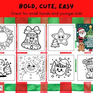 Bold, Easy Cute Christmas Coloring Activity, Easy Christmas Kids ...