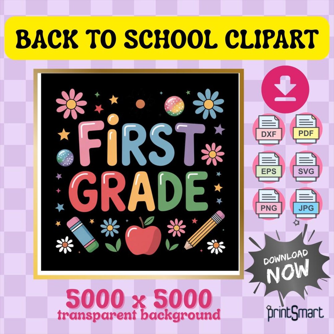 First Grade Clipart, First Grade Back to School, First Day of School ...