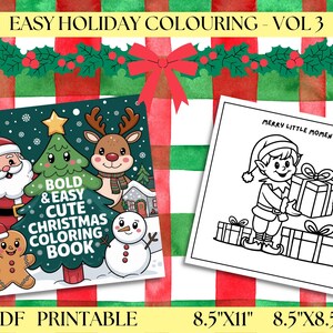 Bold, Easy Cute Christmas Coloring Activity, Easy Christmas Kids ...