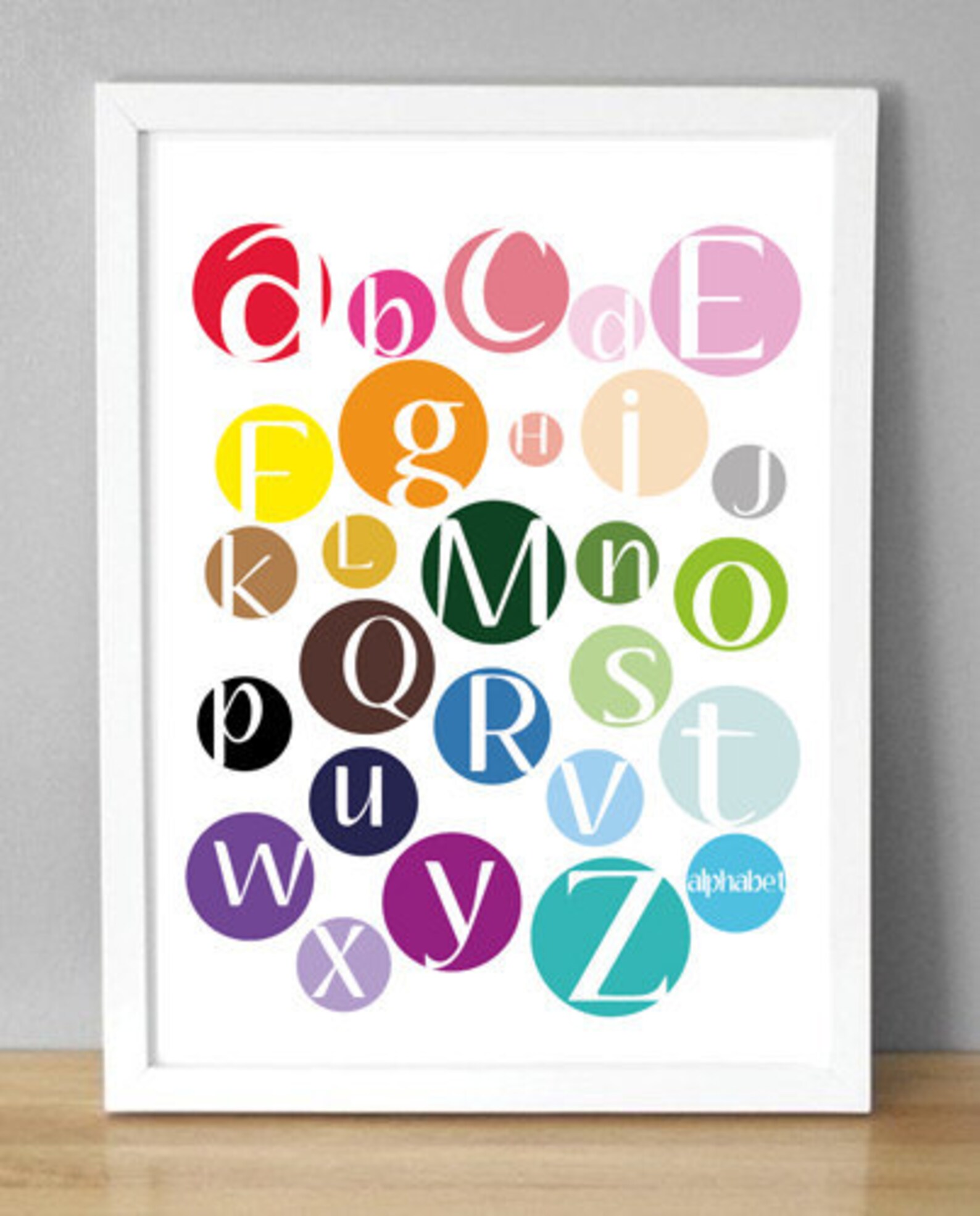 Printable Wall Art Multi Color Dot Alphabet - Etsy