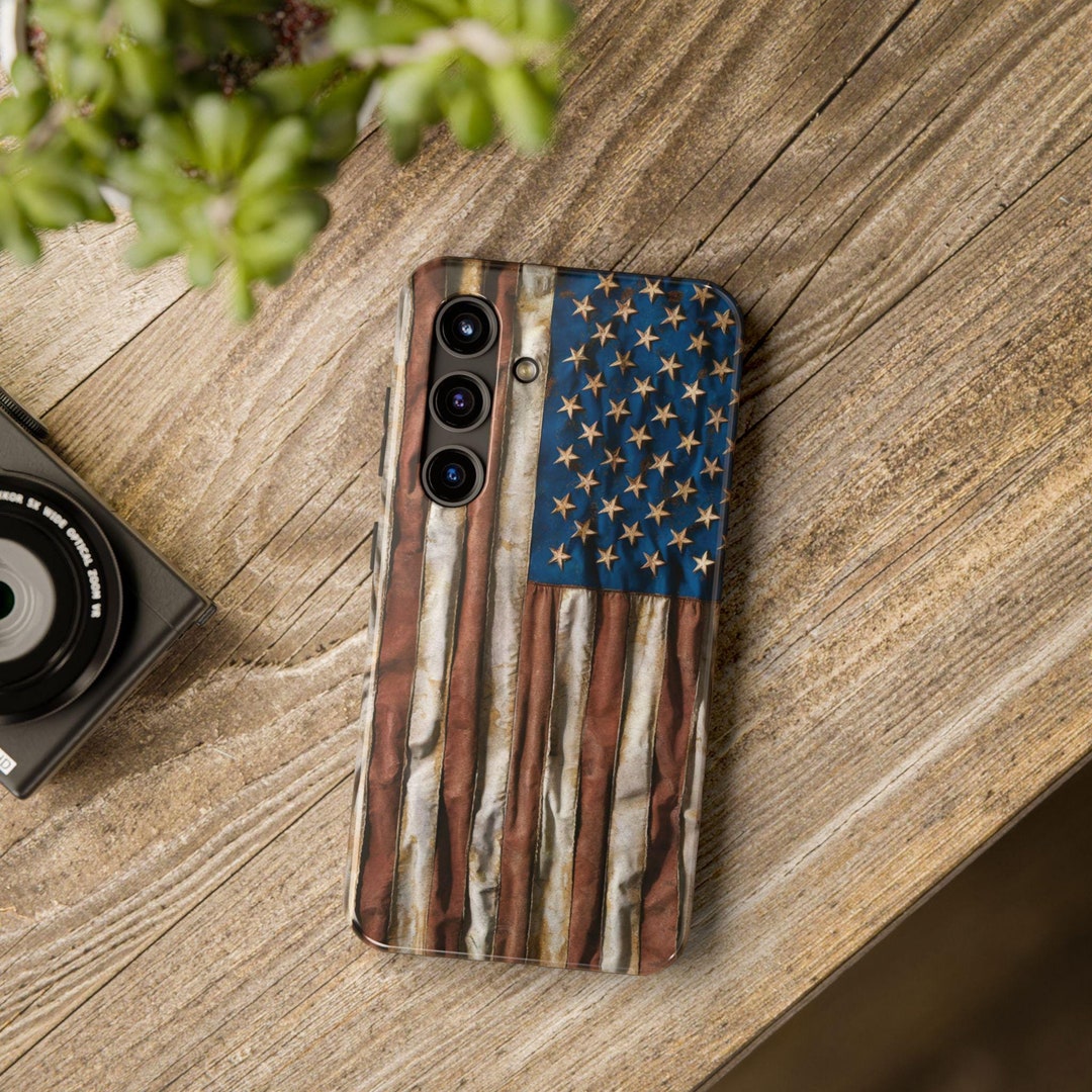 US Flag Phone Case Mobile, USA Banner Cell Phone Case, Patriotic Fabric ...