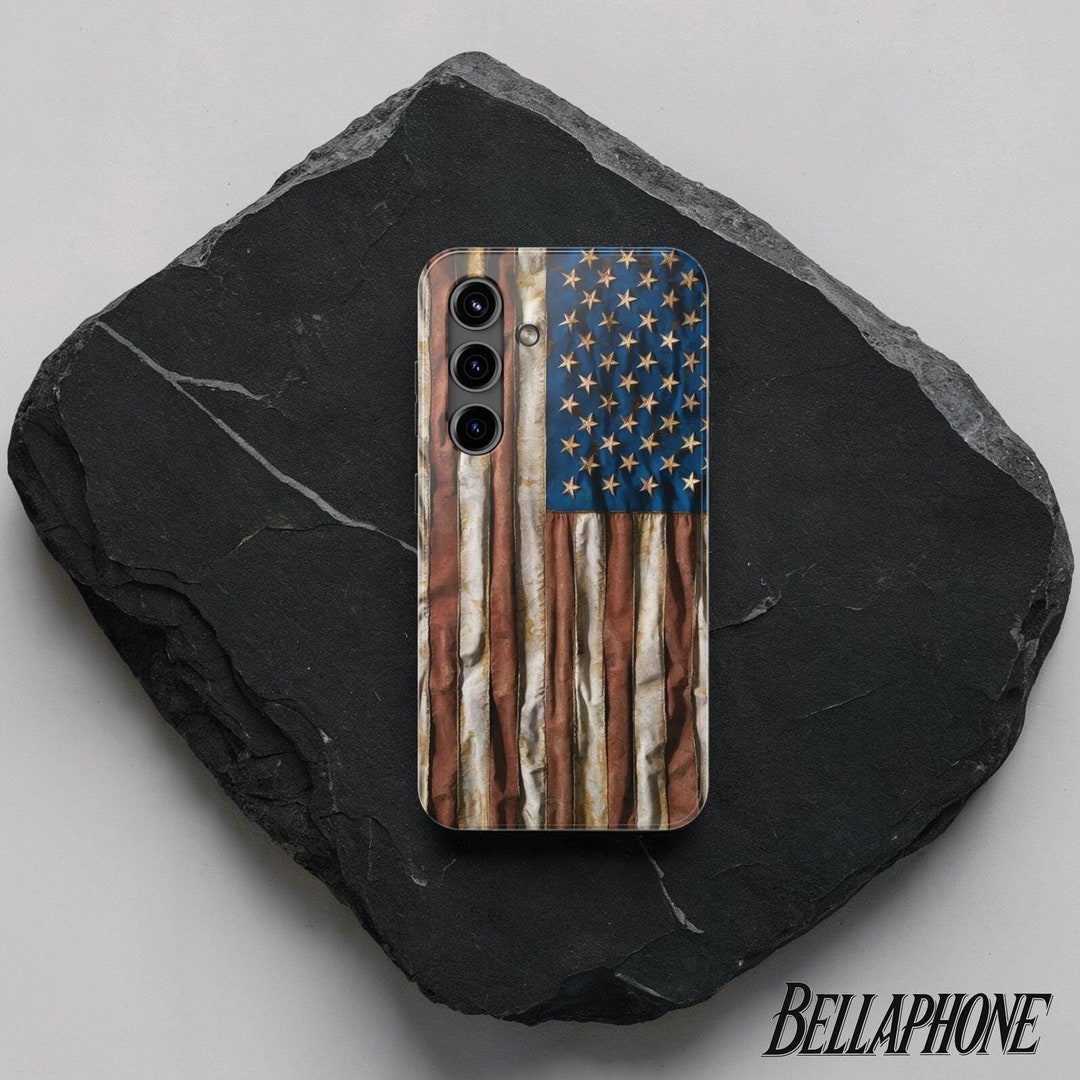 Distressed Workers US Flag Tough Cell Phone Case, USA Banner Mobile ...