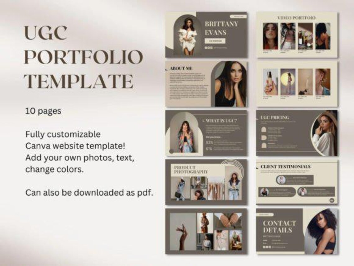 UGC Portfolio Editable Template | Influencer Portfolio Template | UGC ...