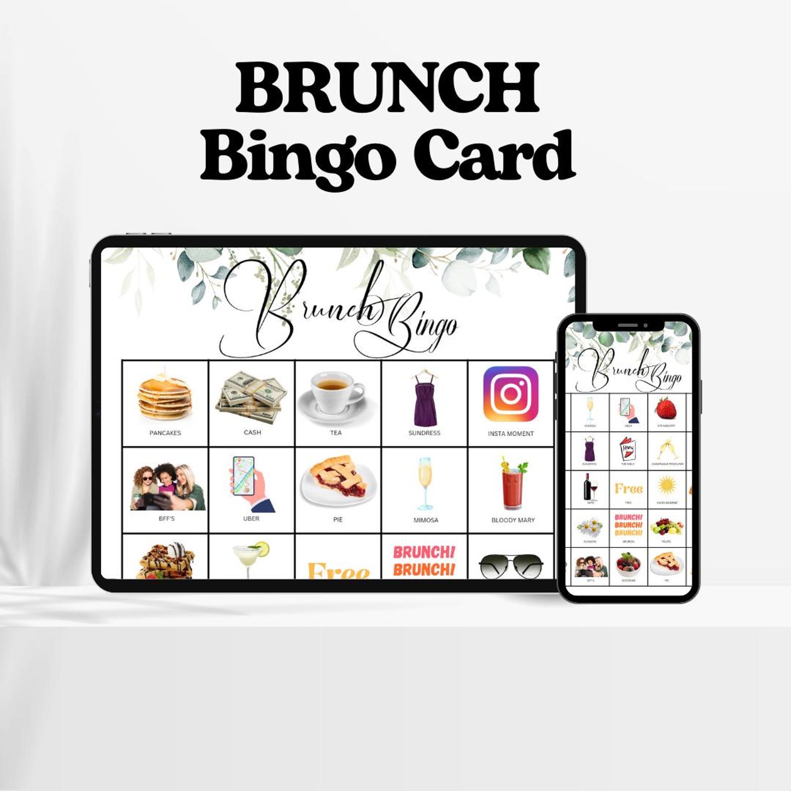 Brunch Bingo, 30 Printable Brunch Bingo Cards, Brunch Bingo Game, Breakfast Bingo, Food Bingo ...