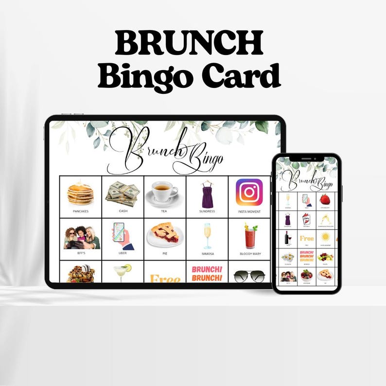 Brunch Bingo, 30 Printable Brunch Bingo Cards, Brunch Bingo Game ...