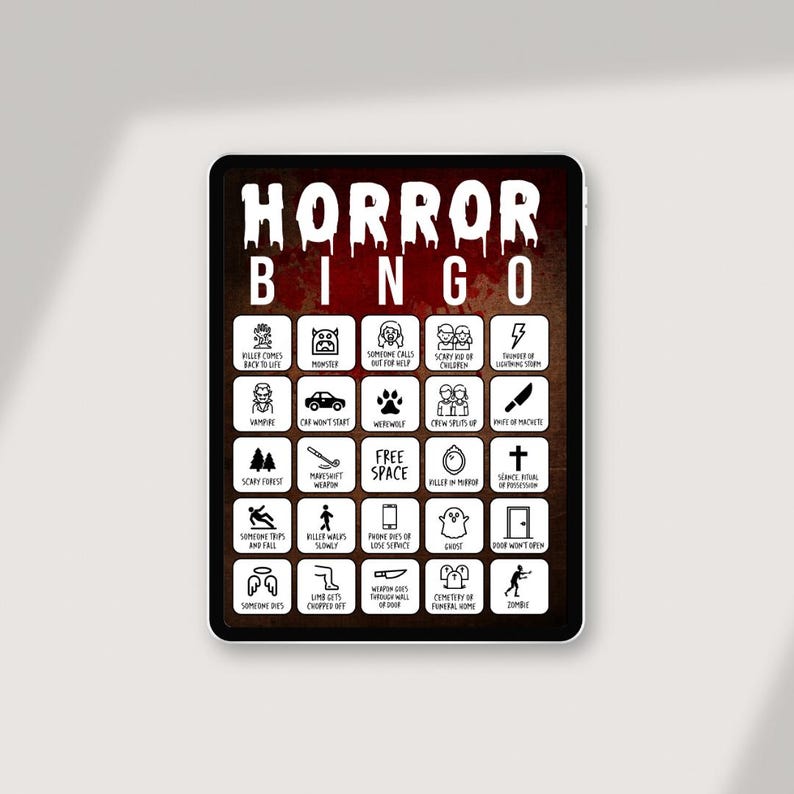 Horrow Bingo, Printable Horrow Bingo, Horrow Bingo Printable for Kids ...